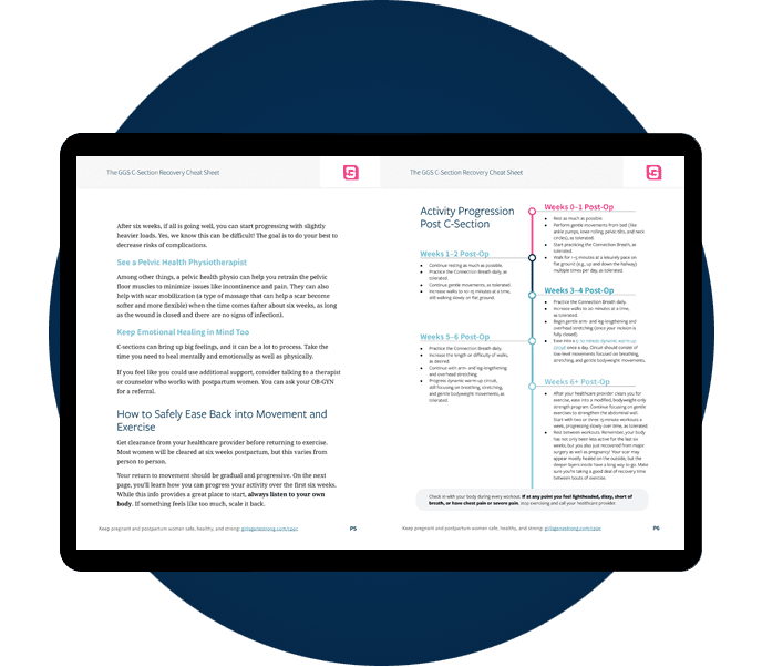 C-Section Recovery Cheat Sheet | Girls Gone Strong